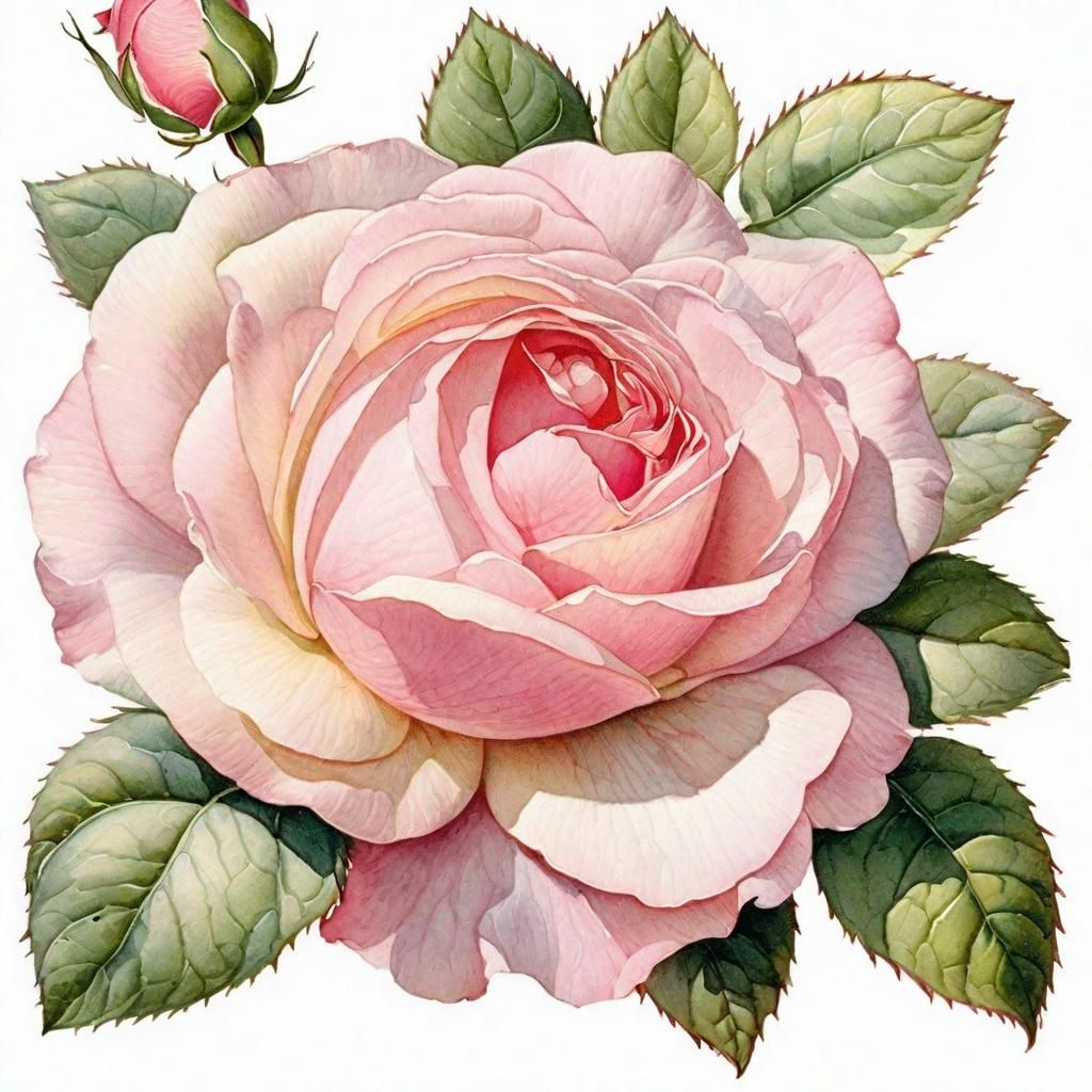 pastel pink rose, no background - AI Generated Artwork - NightCafe Creator