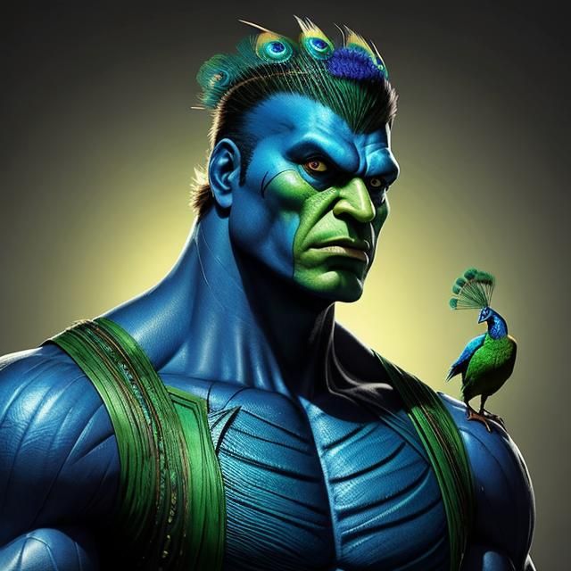 A peacock bird, but it looks like the incredible hulk! - AI Generated ...