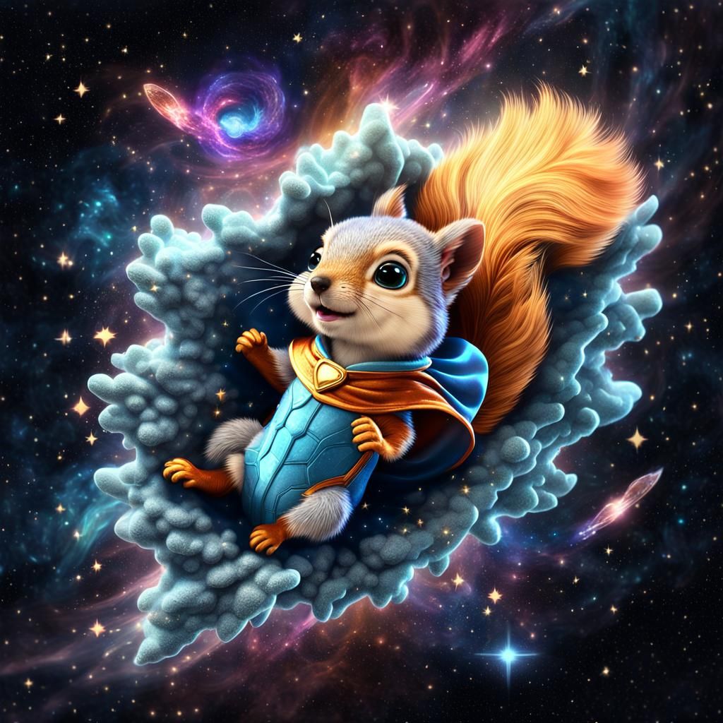 Super Squirrel saving Earth from space junk