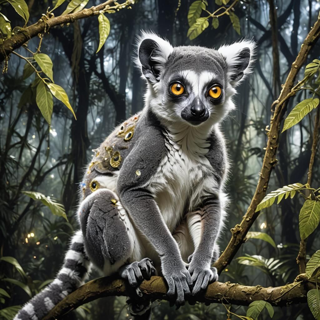 Ethereal Moonlit Lemur - AI Generated Artwork - NightCafe Creator