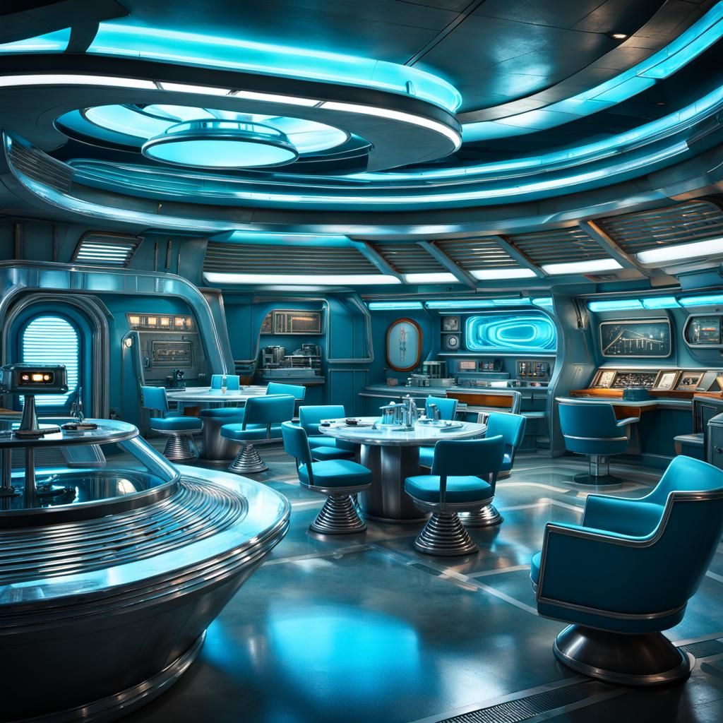 Spaceship cafeteria v2 - AI Generated Artwork - NightCafe Creator