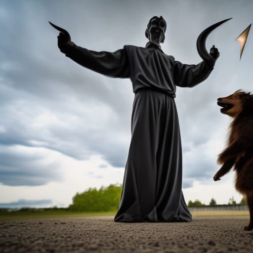 Nikola Tesla playing lightning patty cake with Baphomet - AI Generated ...