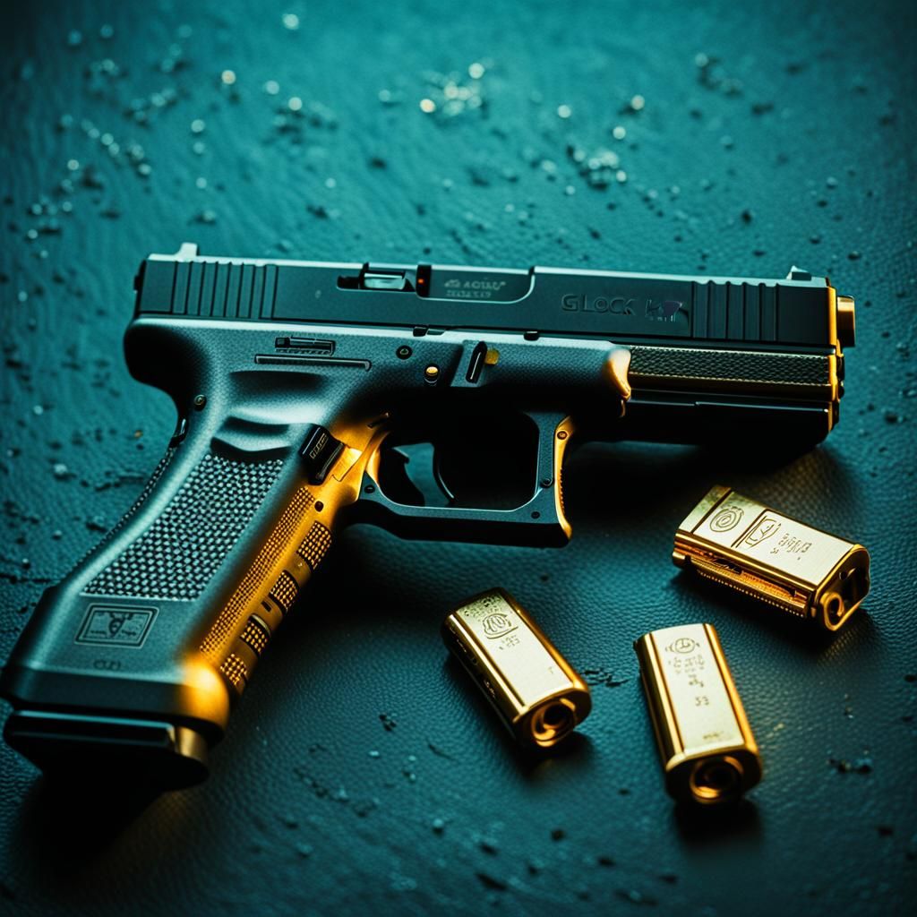 gold Glock 17 - AI Generated Artwork - NightCafe Creator