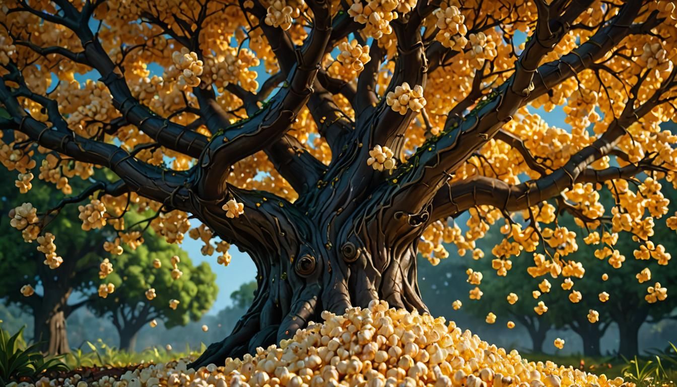 Popcorn tree - AI Generated Artwork - NightCafe Creator