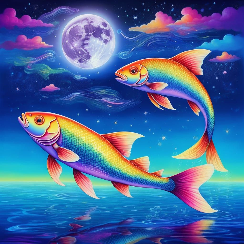Realistic Pisces Zodiac Sign with Interconnected F... - AI Art