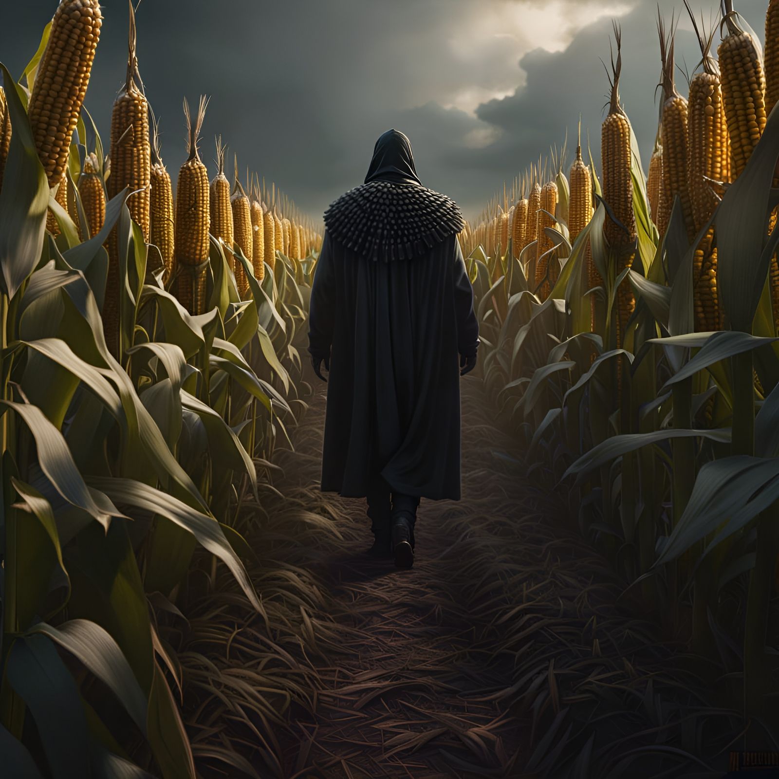 He who walks behind the rows - AI Generated Artwork - NightCafe Creator