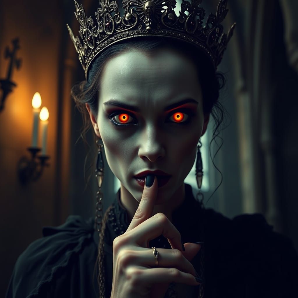 Haunted Vampire Queen Portrait in Hyperrealistic S... - AI Art