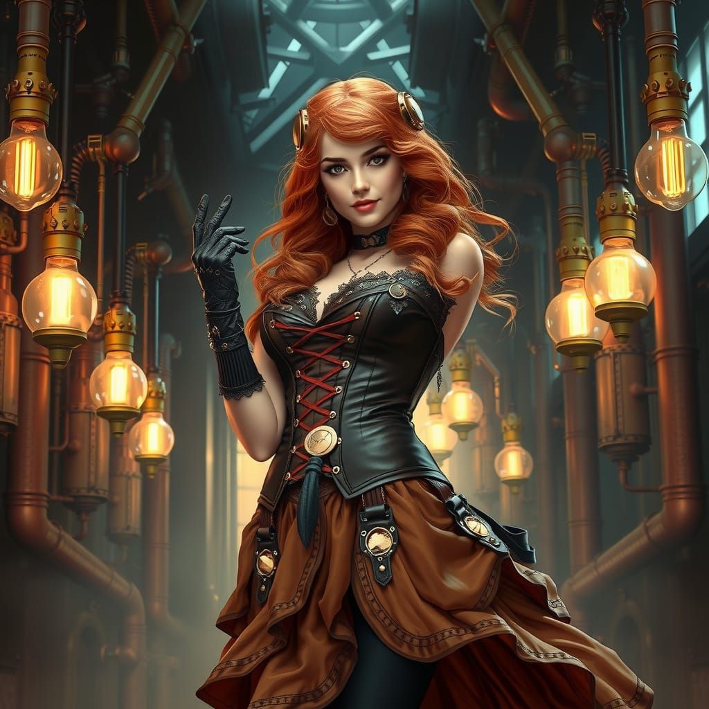 Steampunk Pin-up - Steampunk Pin-up Goddess in Opulent, Indu...