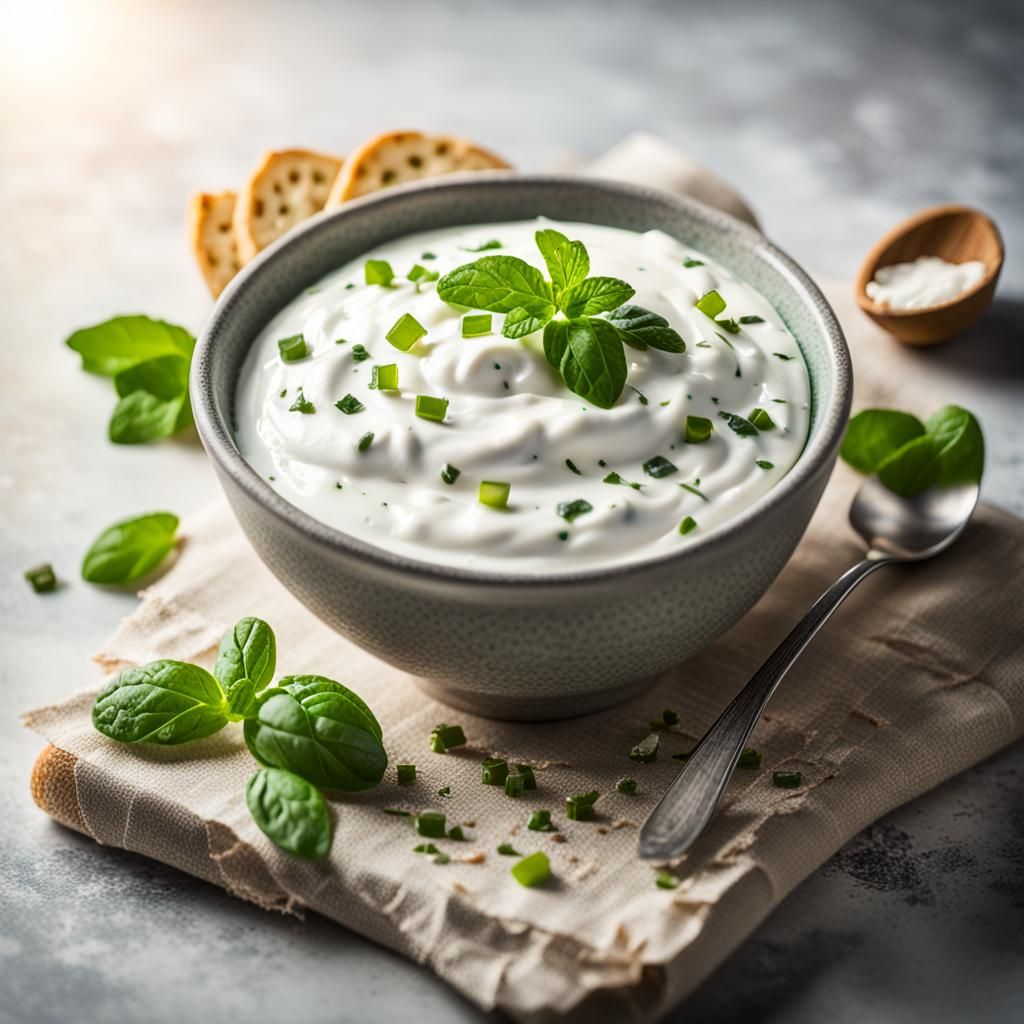 Mediterranean Yogurt Dip - AI Generated Artwork - NightCafe Creator