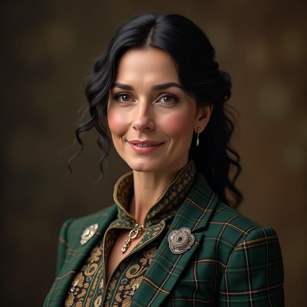 Hyperrealistic 57-Year-Old Woman in Modern Scottis... - AI Art