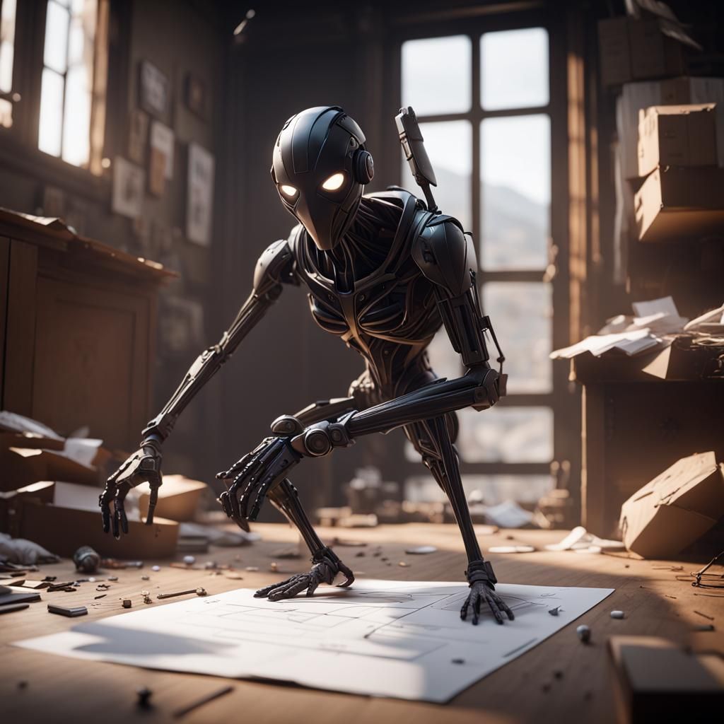 Robot Stickman - AI Generated Artwork - NightCafe Creator