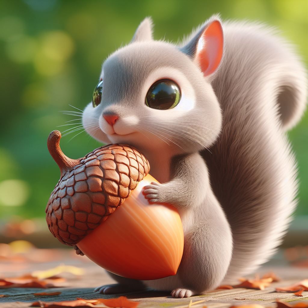Cute Happy Grey Squirrel - AI Generated Artwork - NightCafe Creator