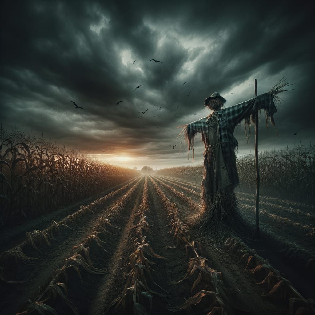 The Scarecrow Walks at Midnight - AI Generated Artwork - NightCafe Creator