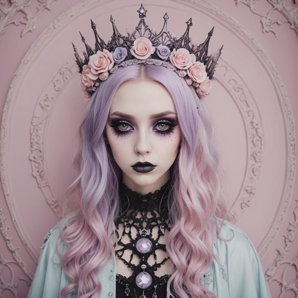Gorgeous Pastel Goth Queen - AI Generated Artwork - NightCafe Creator