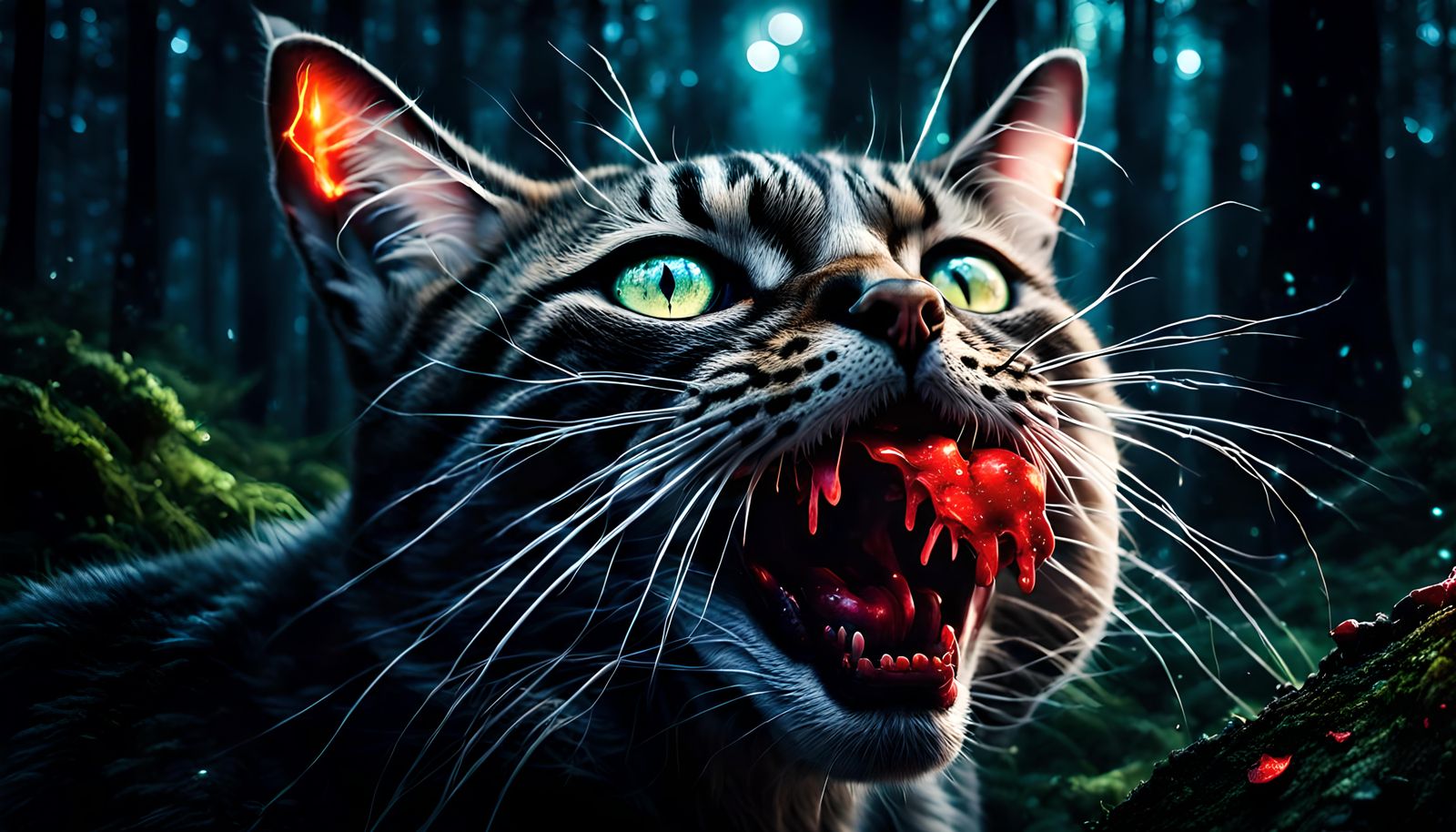 Bloodthirsty cat - AI Generated Artwork - NightCafe Creator