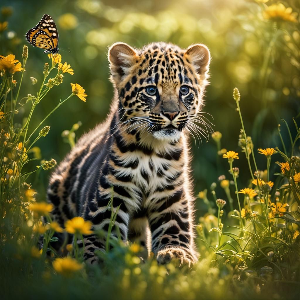 A playful Amur leopard pup. - AI Generated Artwork - NightCafe Creator