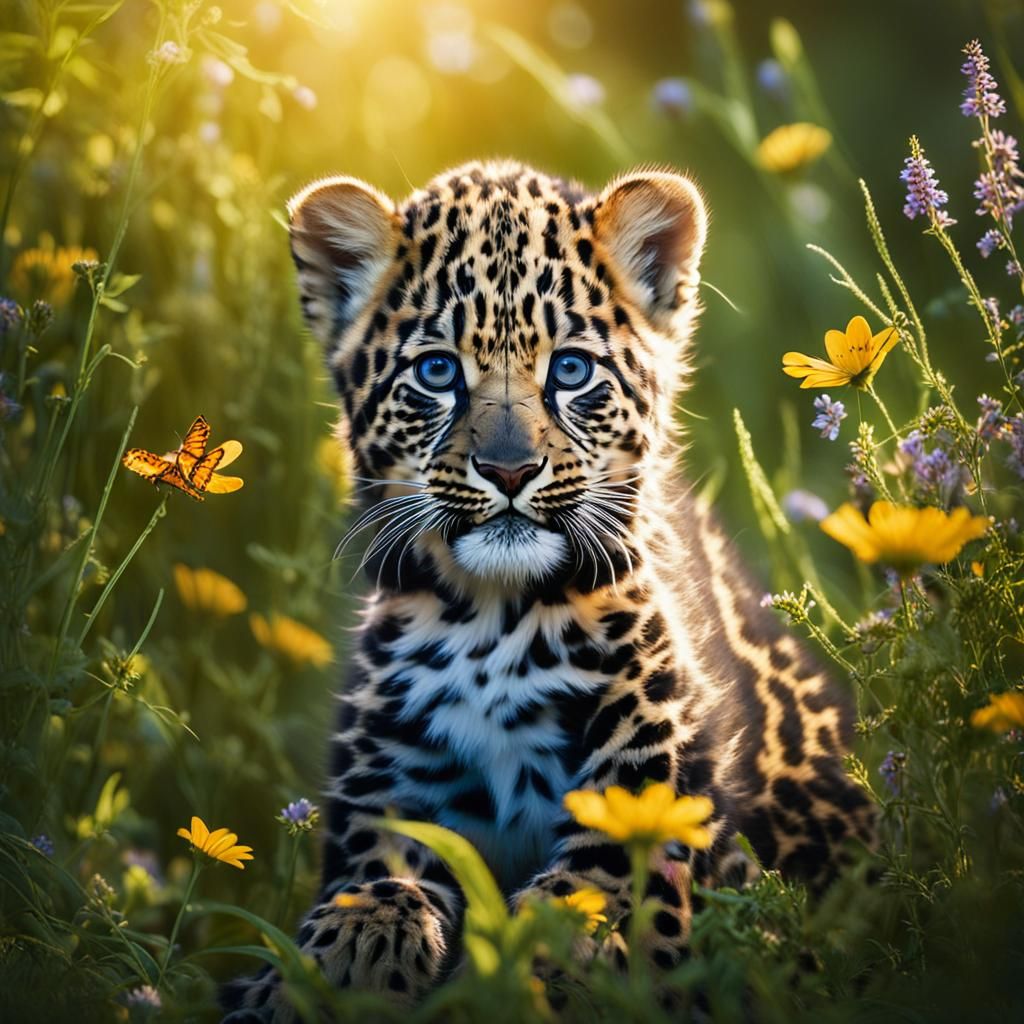 A playful Amur leopard pup. - AI Generated Artwork - NightCafe Creator