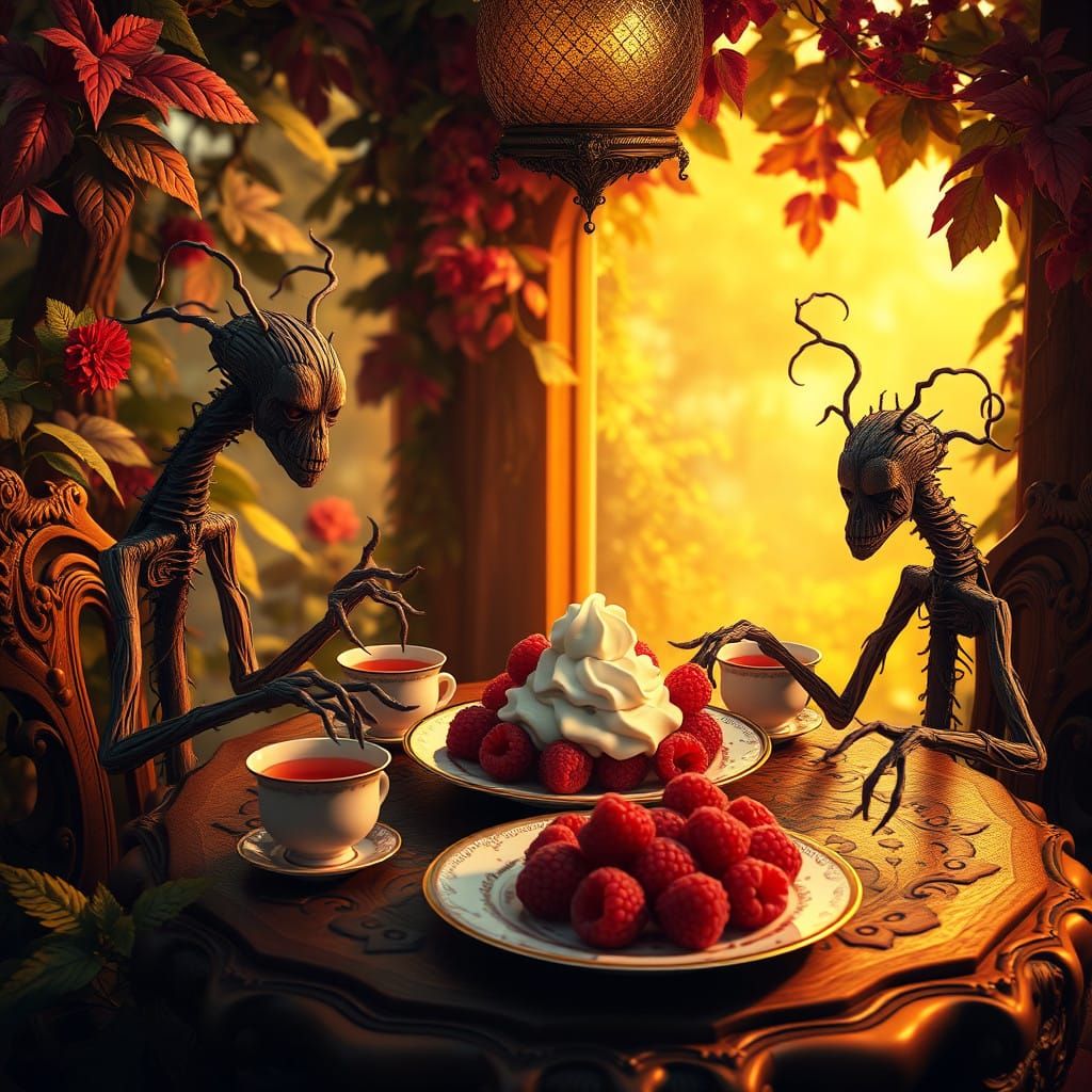 Intricately Detailed Stick Figures in Whimsical Wo... - AI Art