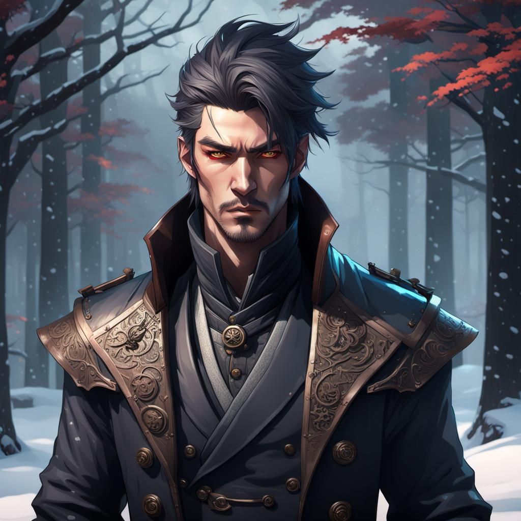 Japanese Vampire in the winter - AI Generated Artwork - NightCafe Creator