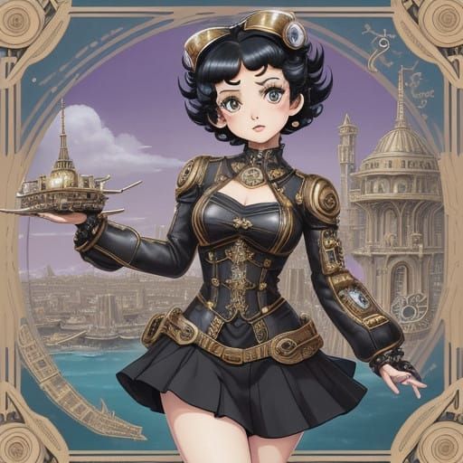 Betty Boop. Mature, curvy and lithe-bodied. "Create an illustration ...