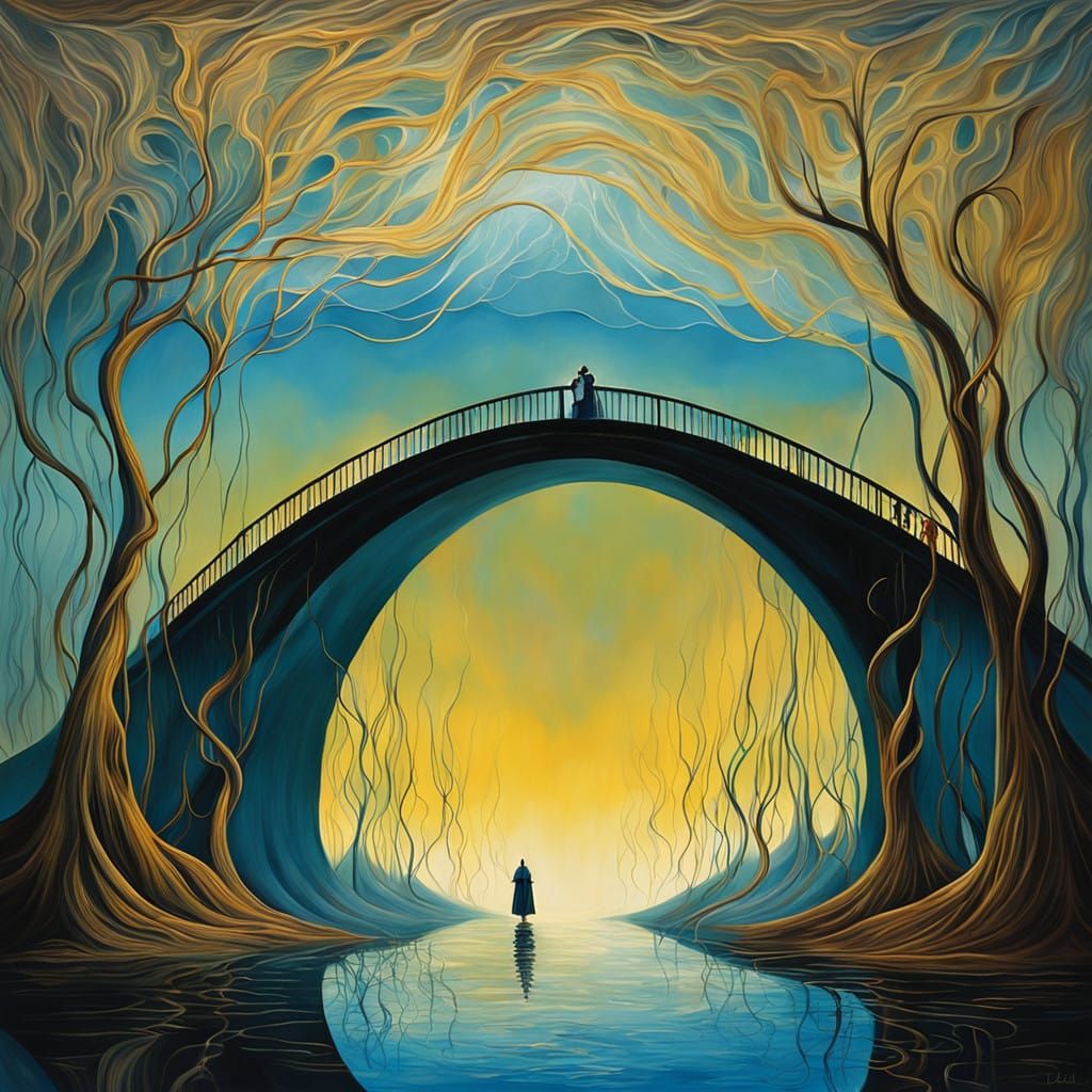 Dreamlike Bridge of Gossamer Threads in Surrealist... - AI Art