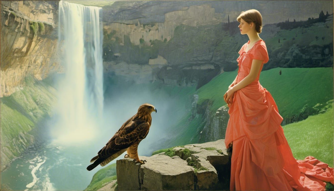 Lady and hawk - AI Generated Artwork - NightCafe Creator