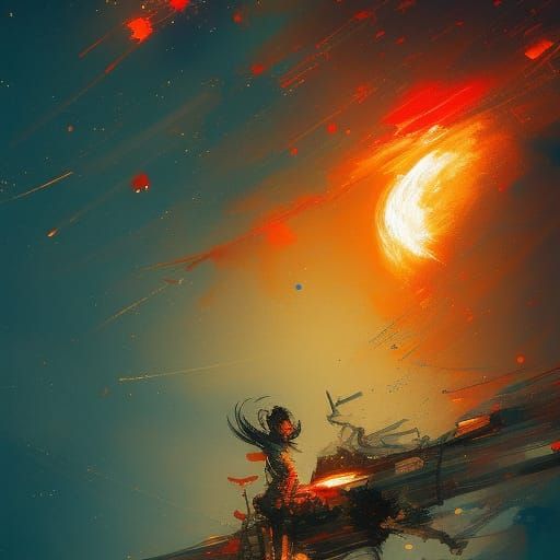 Sky and sun in fire abstract beauty - AI Generated Artwork - NightCafe ...