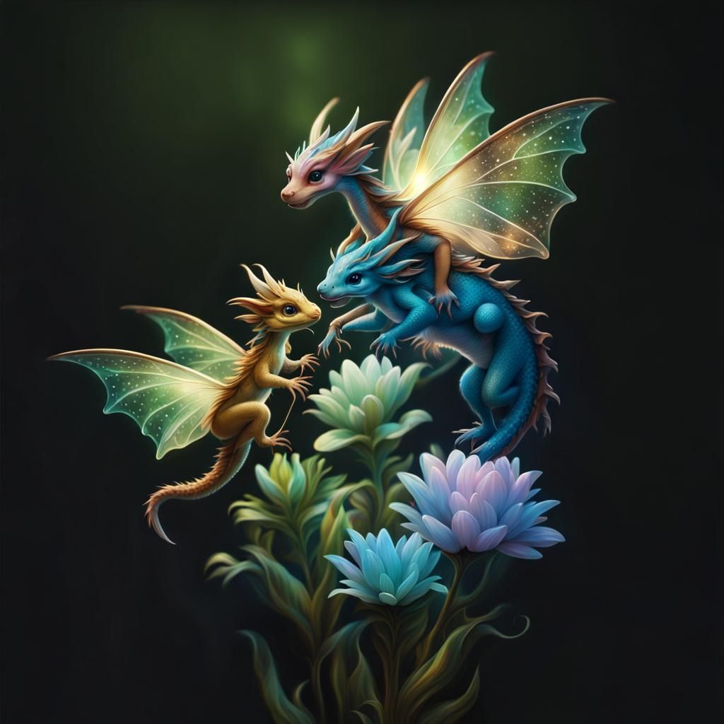 Fairy Dragons - AI Generated Artwork - NightCafe Creator