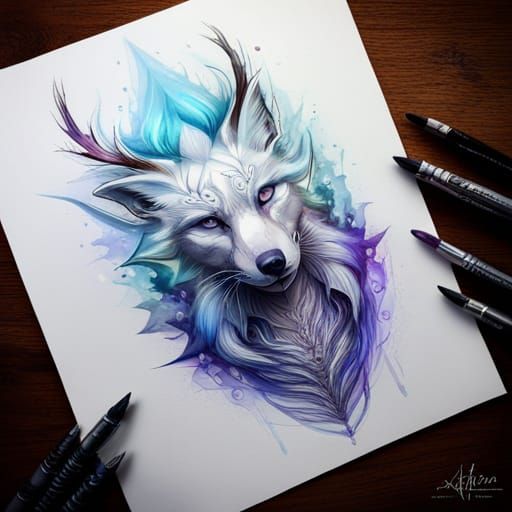 Silver Fox Art - AI Generated Artwork - NightCafe Creator