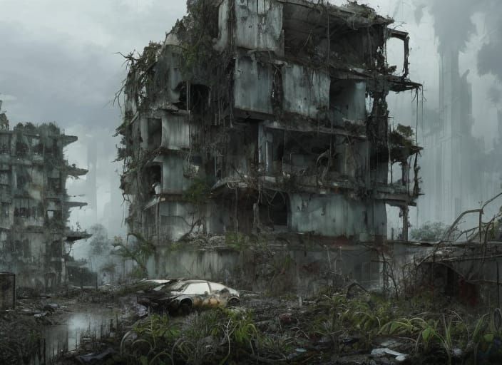 Post Apocalyptic Ruins - AI Generated Artwork - NightCafe Creator