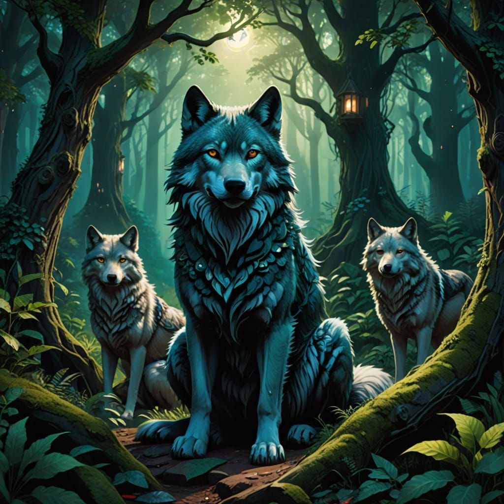 A magical Cottage hidden in an enchanted forest, Protected by wolves ...