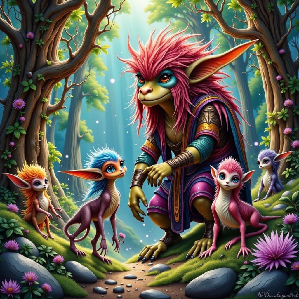 Surreal Fae Creatures in Whimsical Bohemian Style - AI Art