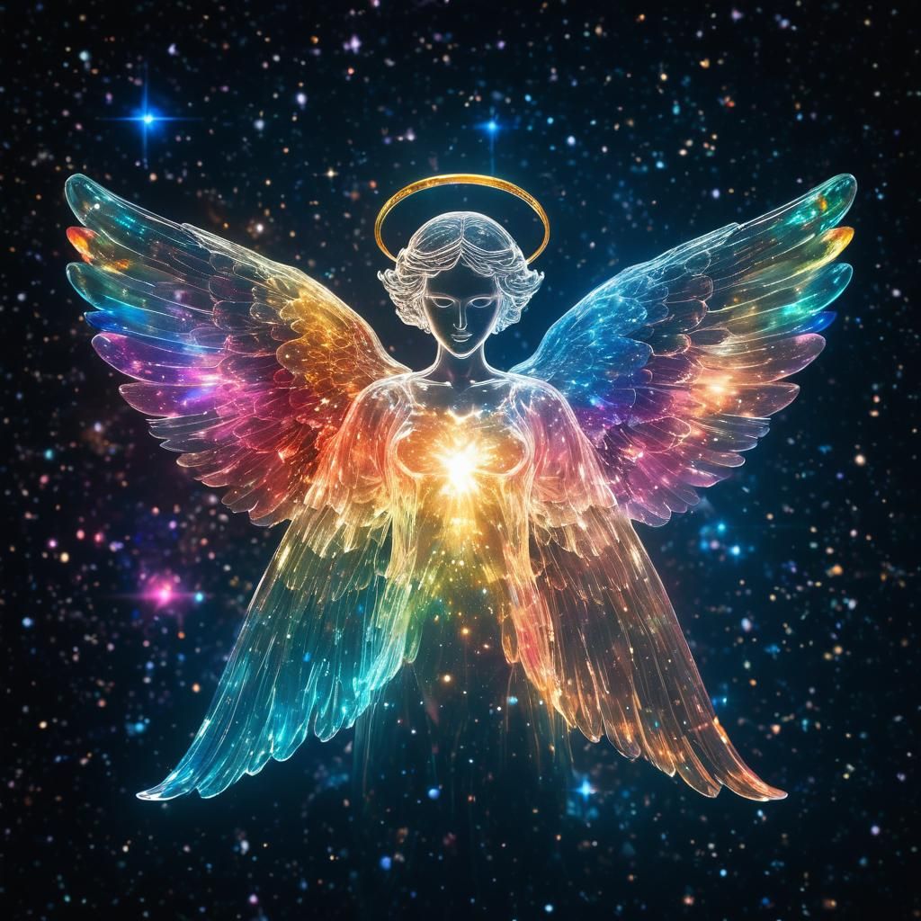 A cosmic glass angel #1b - AI Generated Artwork - NightCafe Creator