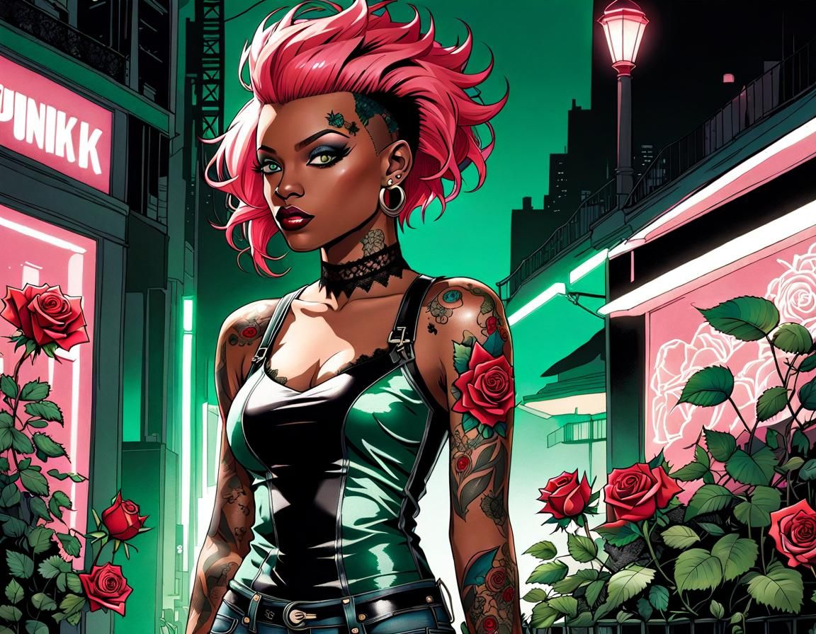 Rose Punk (3) - AI Generated Artwork - NightCafe Creator