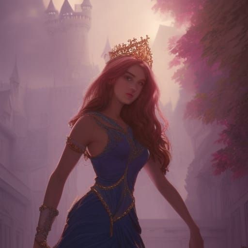 young princess in the castle ready for war - AI Generated Artwork ...
