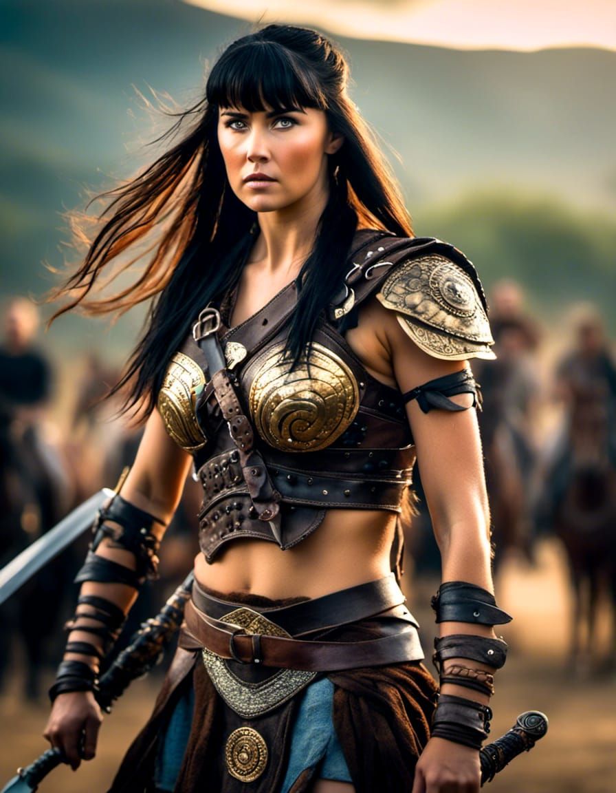 heroic portrait of Xena the warrior princess - AI Generated Artwork - NightCafe Creator