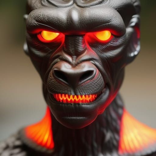 Believable, animalistic, biological glowing inhuman feral; not human ...