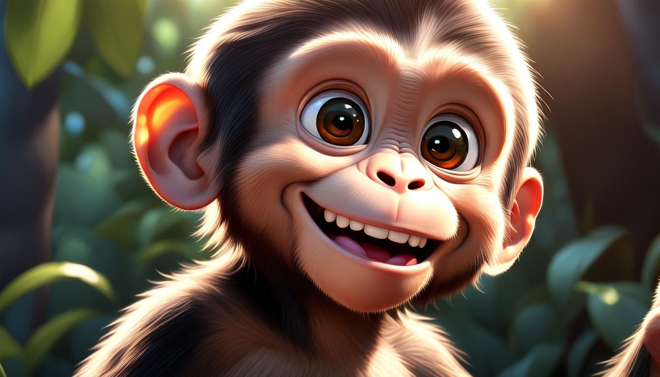 "a happy monkey kid - AI Generated Artwork - NightCafe Creator