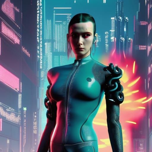 Vengeance - Razorgirl in Neon Cyberpunk 2099 Neuron Suit