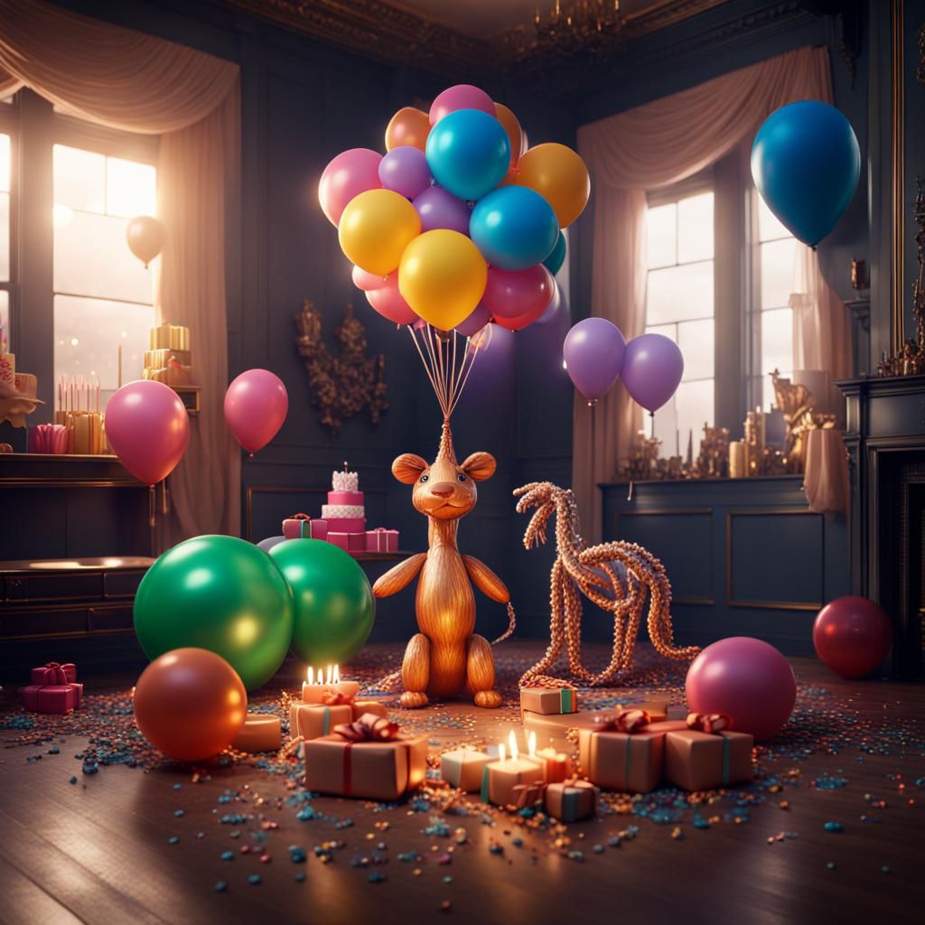 Beautiful artistic and intricate balloon animal at a birthday party in ...