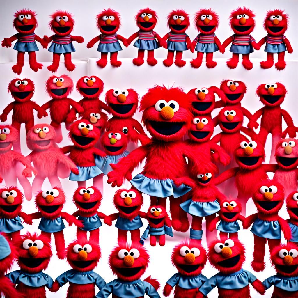 Creepy elmo dolls - AI Generated Artwork - NightCafe Creator