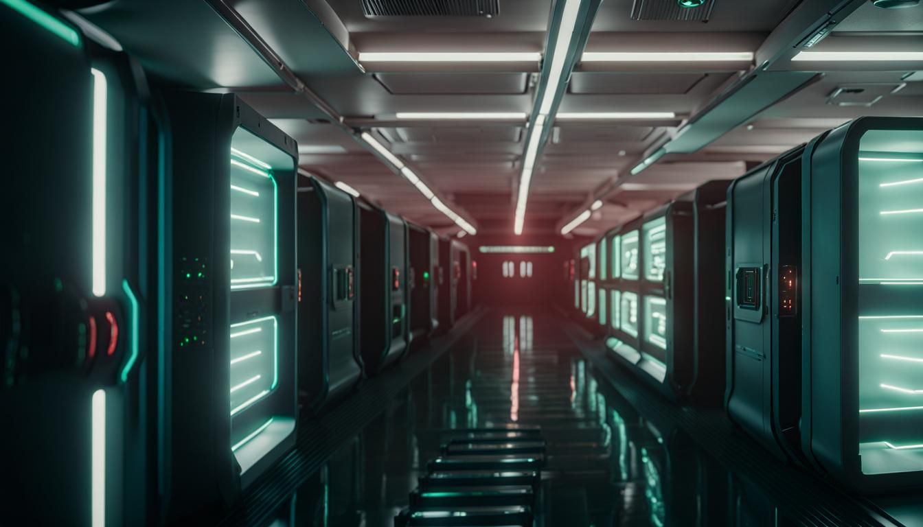 liminal space station hallway - AI Generated Artwork - NightCafe Creator