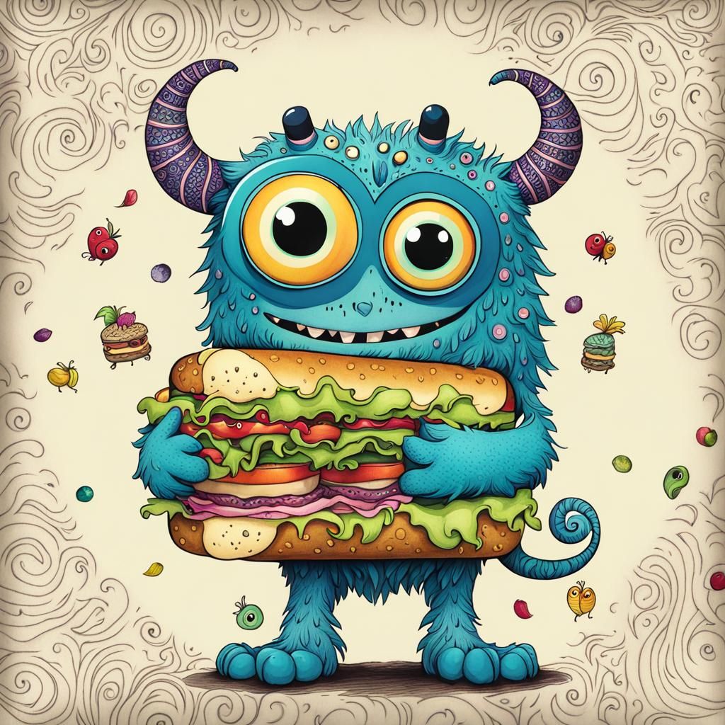 Sandwich Monster revisited - AI Generated Artwork - NightCafe Creator