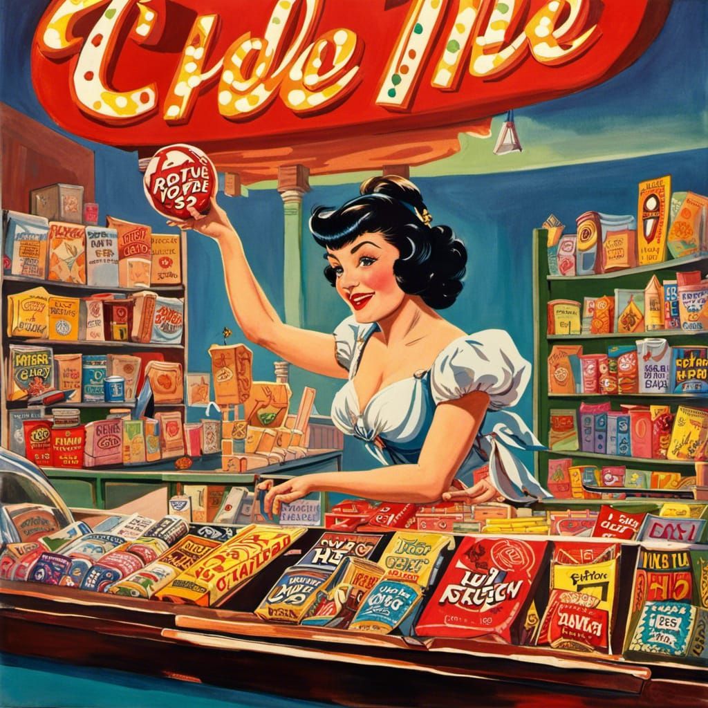 1950s Candy Store - AI Generated Artwork - NightCafe Creator