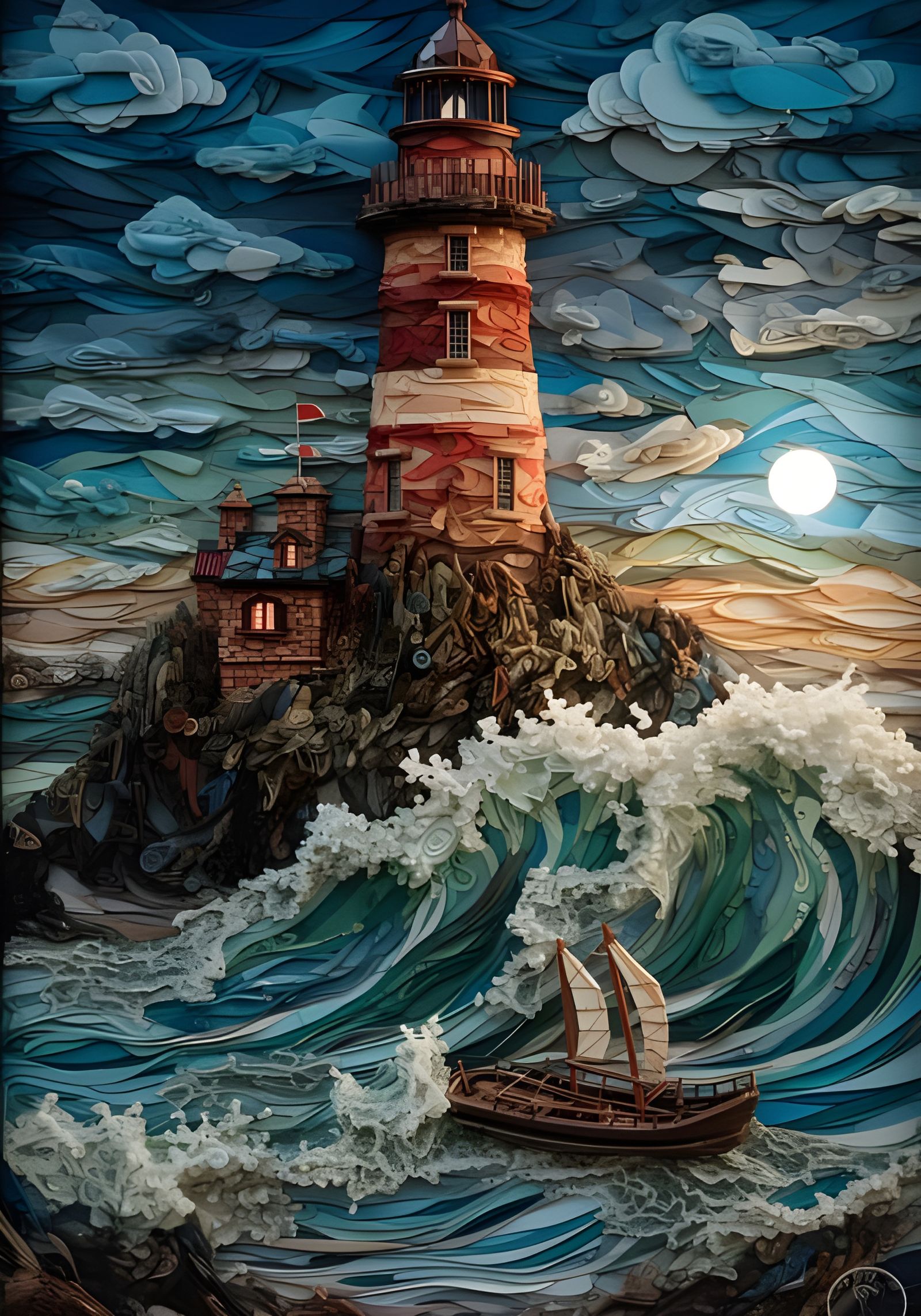 Lighthouse Paperwork - AI Generated Artwork - NightCafe Creator
