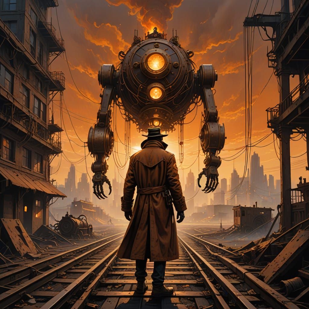 Rustic Post-Apocalyptic Explorer in Steam-Powered ... - AI Art