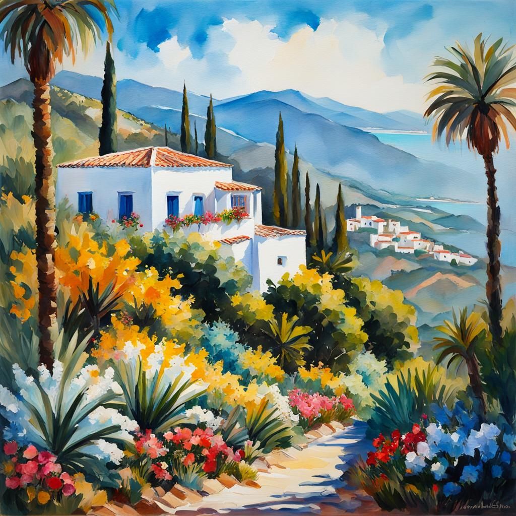 andalucia white finca - AI Generated Artwork - NightCafe Creator