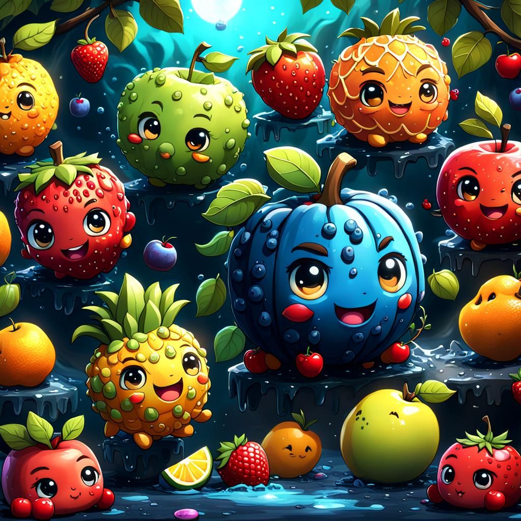 Chibi fruit - AI Generated Artwork - NightCafe Creator