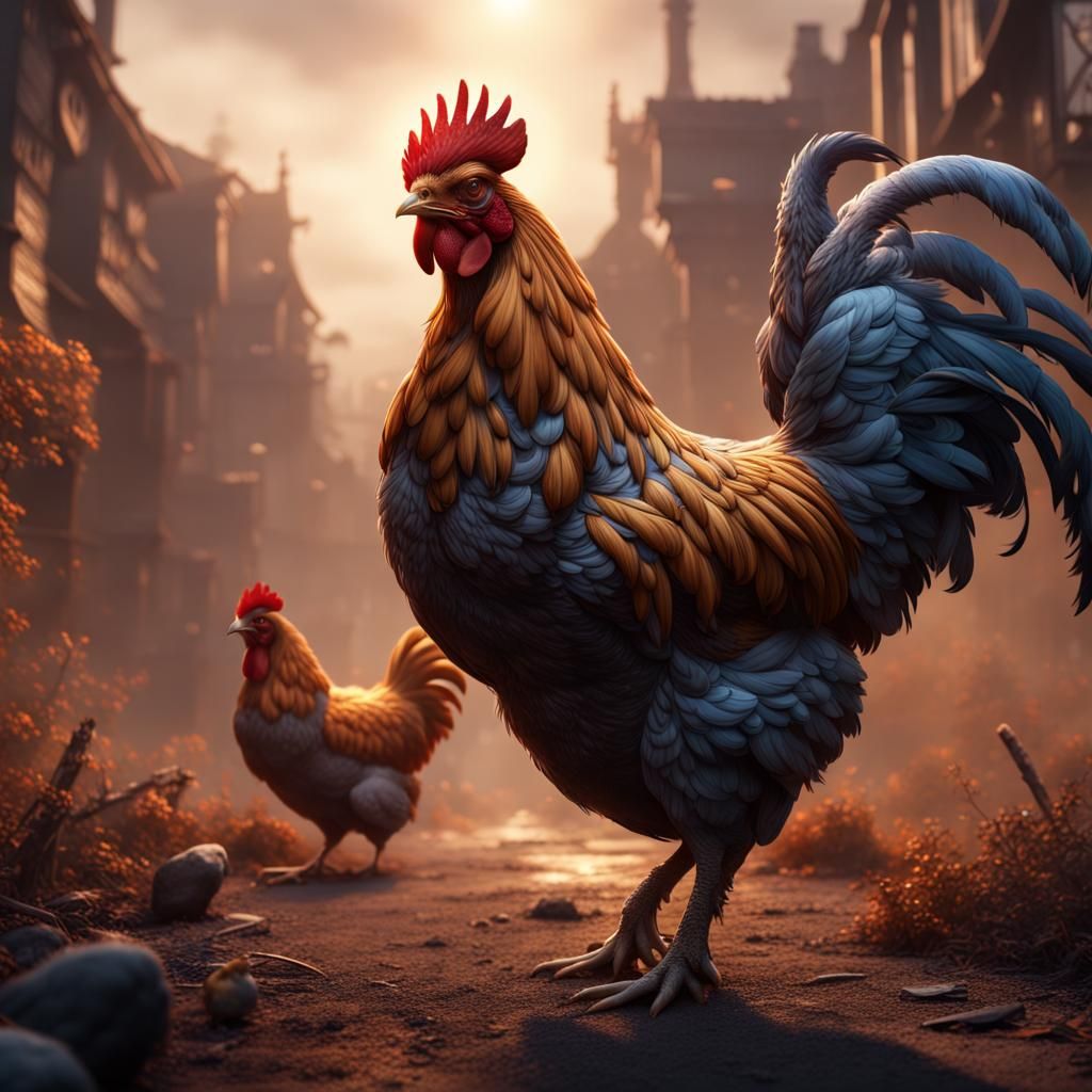 Americauna chickens - AI Generated Artwork - NightCafe Creator