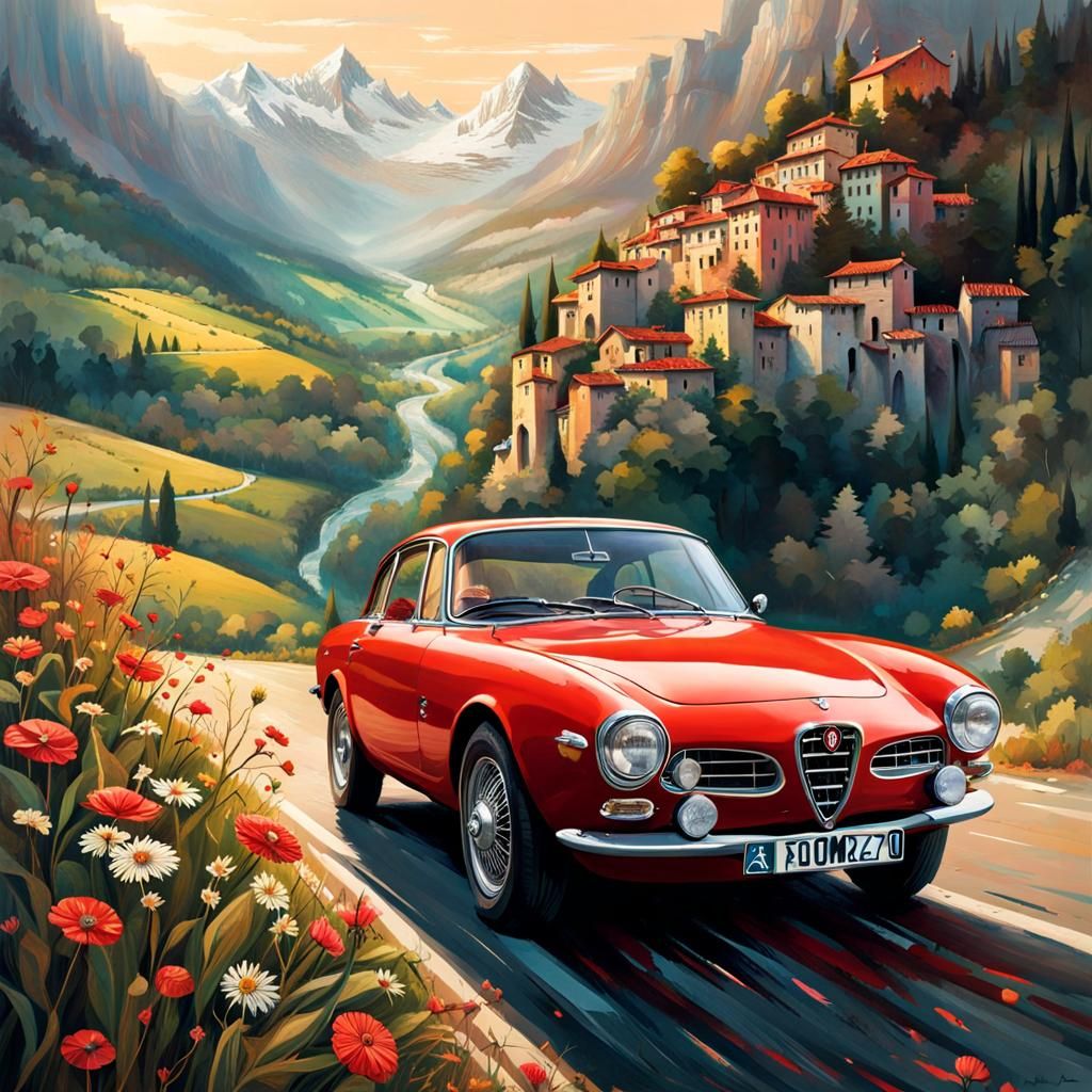 Alfa Romeo Coming for Juliet - AI Generated Artwork - NightCafe Creator